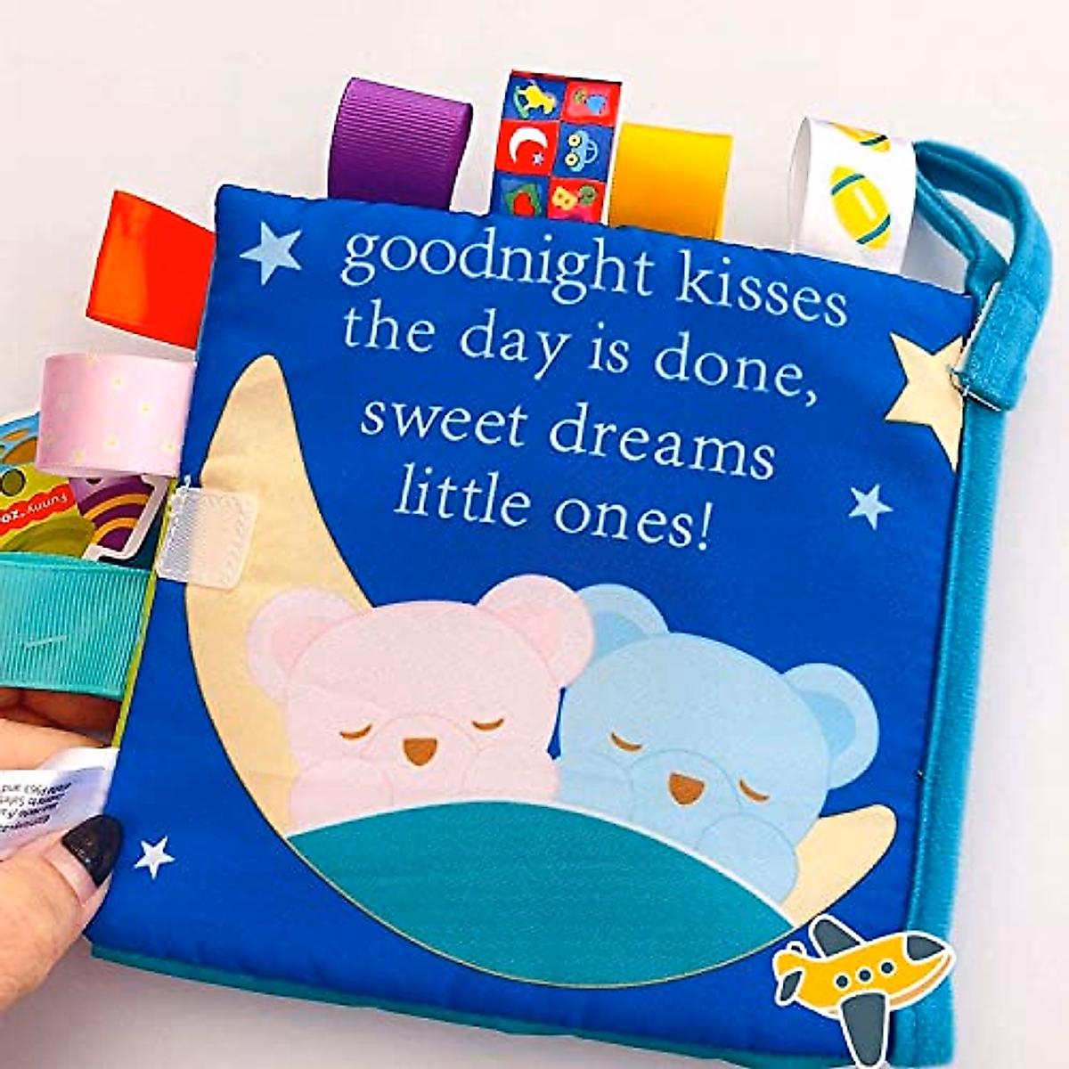 Baby Soft Cloth Book, Activity Crinkle Book Rattle Toy for Infants Educational Learning Toy Cloth Books for Babies 6-12 Monthes