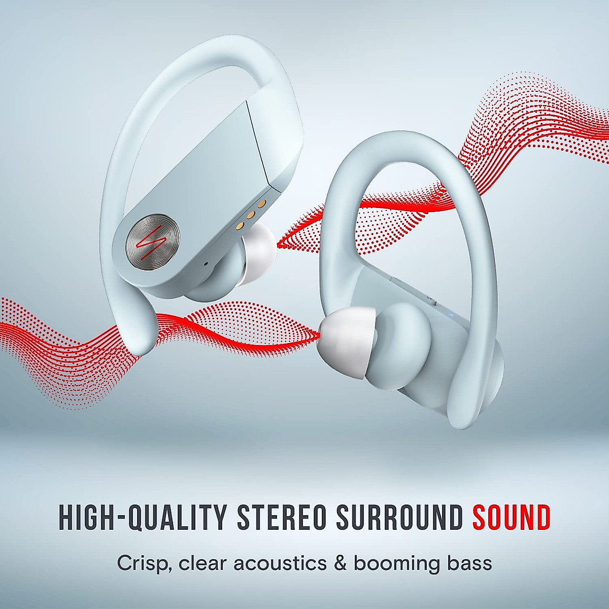 Symphonized Bluetooth Earbuds with Ear Hook — Bluetooth Earphones, Running Headphones for Gym, Headphones for Running, Travel Wireless Earbuds, Graduation Gift, Earbuds Earhooks for Android & iPhone