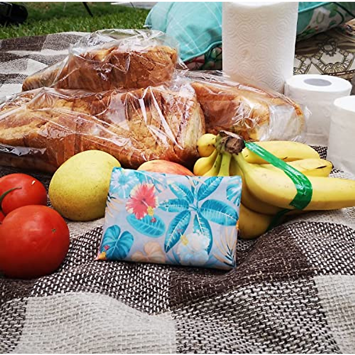 Fineget Folding Shopping Grocery Laundry Spare Tote Bag Perennial Leaf Aesthetic Foldable Beach Picnic Duffel Bag for Women Travel Hand Backpack Bag Camping Gym Sparts Changes Spare