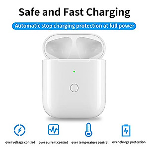 Wireless Charging Case Compatible with AirPods 1 2，Air pods Charger Case Replacement with Bluetooth Pairing Sync Button，no Aipods