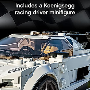 LEGO Speed Champions Koenigsegg Jesko 76900 Racing Sports Car Toy with Driver Minifigure, Racer Model Set for Kids