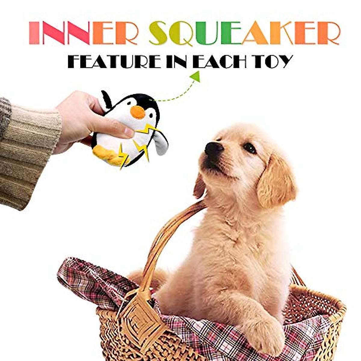 SHARLOVY Dog Squeaky Toys for Small Dogs,Stuffed Animal Puppy Toys,Cute Puppy Chew Toys for Dog Teething Toys, Pet Toys for Small to Medium Dogs,Soft Dog Toys,Plush Dog Toy Pack 12 in Gift Box