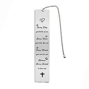 Jzxwan Christian Bookmark, Christian Gifts for Women Men, Christian Birthday Gifts for Boy Girl Teen, Religious God Think of You, God Looks After You, God Card for You, God Love You Bookmarks