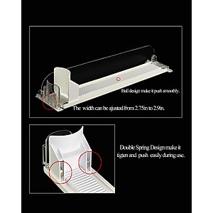Drink Organizer for Fridge, Soda Can Beverage Dispenser Display Self- Pusher Glide Fridge Organizers - Holds Up to 12 Cans (310mm, White- baffle)