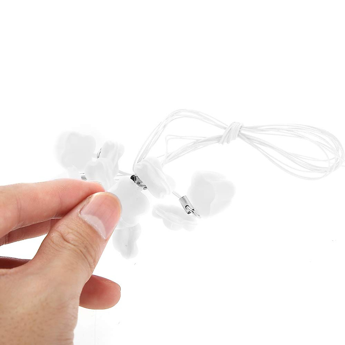 ANGGREK Milk Tooth Saver Necklaces, 5pcs Plastic Baby Milk Tooth Storage Box with Rope Tooth Saver Necklaces(White)