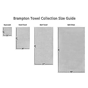 Classic Turkish Towels Luxury Ribbed 2 Piece Bath Towel Set - 100% Turkish Cotton Absorbent, Quick-Dry, Premium Towels for Bathroom, 27x54 inches (Platinum)