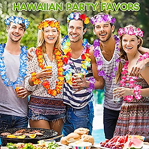 70 Counts Hawaiian Leis Bulk Luau Party Decorations Hawaiian Tropical Party Favors Lei for Adults Kids Hawaii Silk Flower Leis Necklaces Headbands Wristbands Hawaiian Luau Party Supplies Floral Leis