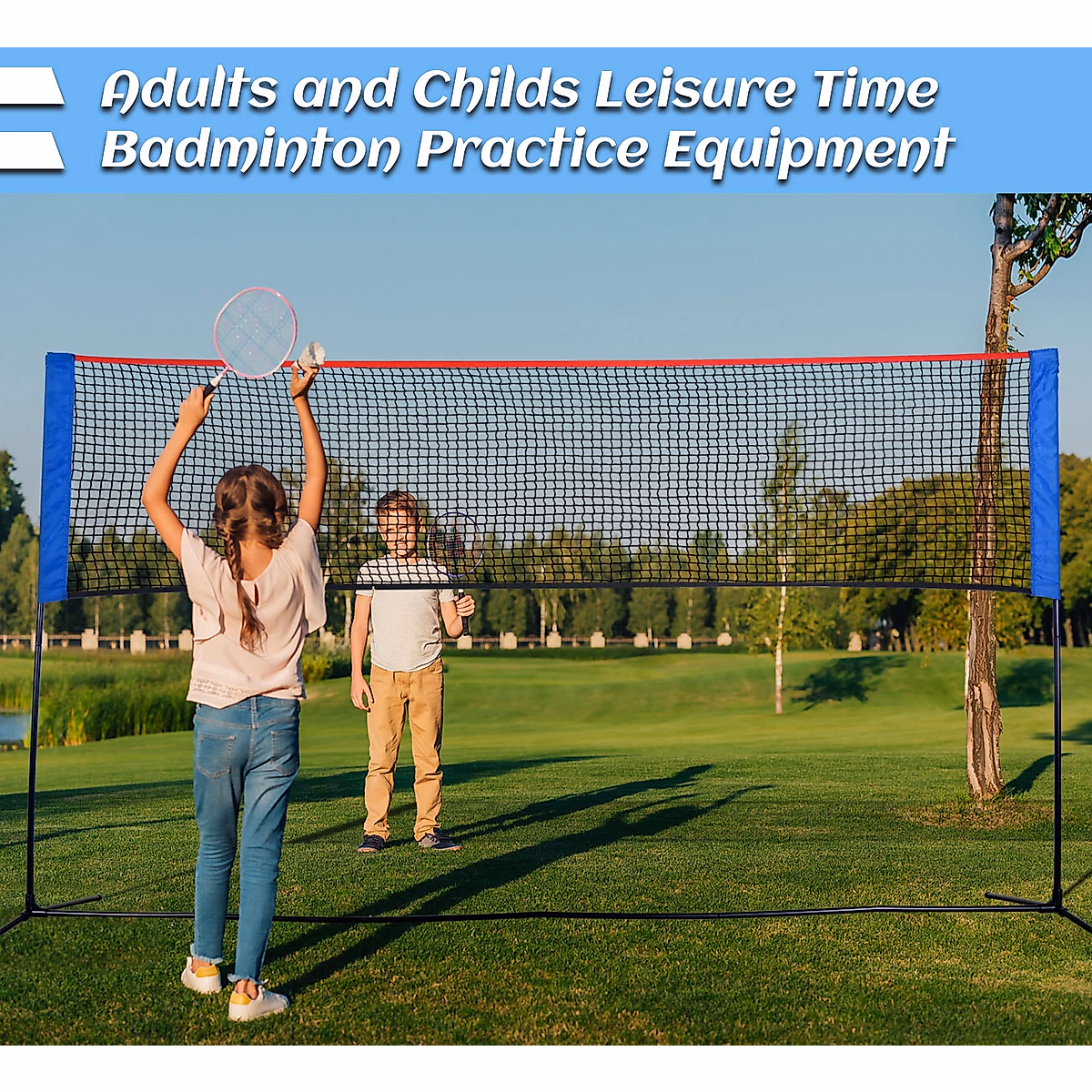 Volleyball Net with Poles 10FT Portable Volleyball Net Height Adjustable for Outdoor Backyard