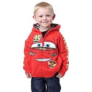 Disney Little Boys' Toddler Cars '95 Hoodie, Red, 4T