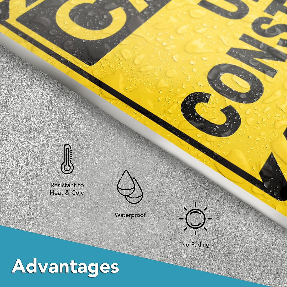 2 PC Under Construction Sign - 12 x 8 Coroplast Caution Area Under Construction Signs with Grommets - Work Zone Signs Caution Construction Zone Sign