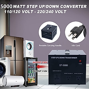 Yaeccc Voltage Converter Transformer, Step Up/Down (220V to 110V, 110V to 220V) - Efficient Power Conversion for International Travel and Home Use (5000W)