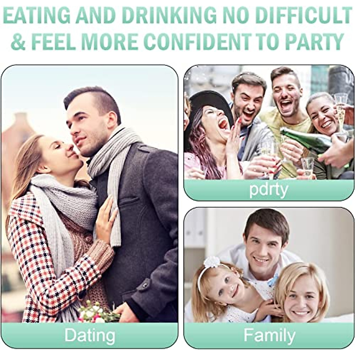 Denture Teeth Temporary Fake TeethSnap On Veneers, Snap in for Men and Women,Cover The Imperfect Teeth,No Pain No Shot Drilling,Fix Confident Smile(2 Pcs)-BB01