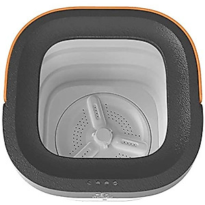 Best4Kids Portable Mini Folding Clothes Washing Machine, Compact Washing Machine, Bucket Automatic Home Travel Self-Driving Tour Underwear Foldable Washer (White Without Dryer)
