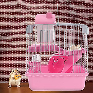 Hamster Cage, Small Castle Luxury Hamster Cage Small Animal Cage Laura Small Hamster Cage Enclosure Hamster Habitat 9.45 x 7.09 x 12.2 in & Includes All Accessories for Dwarf Hamsters, Guinea Pig