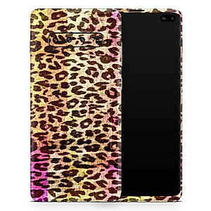 DesignSkinz Vibrant Striped Cheetah Animal Print Protective Vinyl Decal Wrap Skin Cover Compatible with The Samsung Galaxy S20 (Screen Trim & Back Glass Skin)