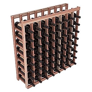 Wine Racks America InstaCellar Tasting Table Wine Rack - Durable and Expandable Wine Storage System, Redwood Satin Finish - Holds 64 Bottles