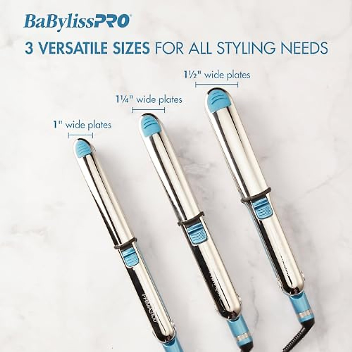 BaBylissPRO Nano Titanium Flat Iron Hair Straightener, 1" Prima Iconic Hair Straightener Iron & Curling Iron for Professional Salon Results and All Hair Types