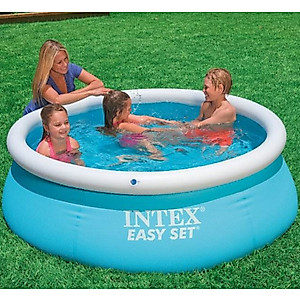 Intex Easy Set 6 Foot x 20 Inch Round Inflatable Above Ground Outdoor Backyard Swimming Pool with 330 GPH Easy Set Cartridge Filter Pump