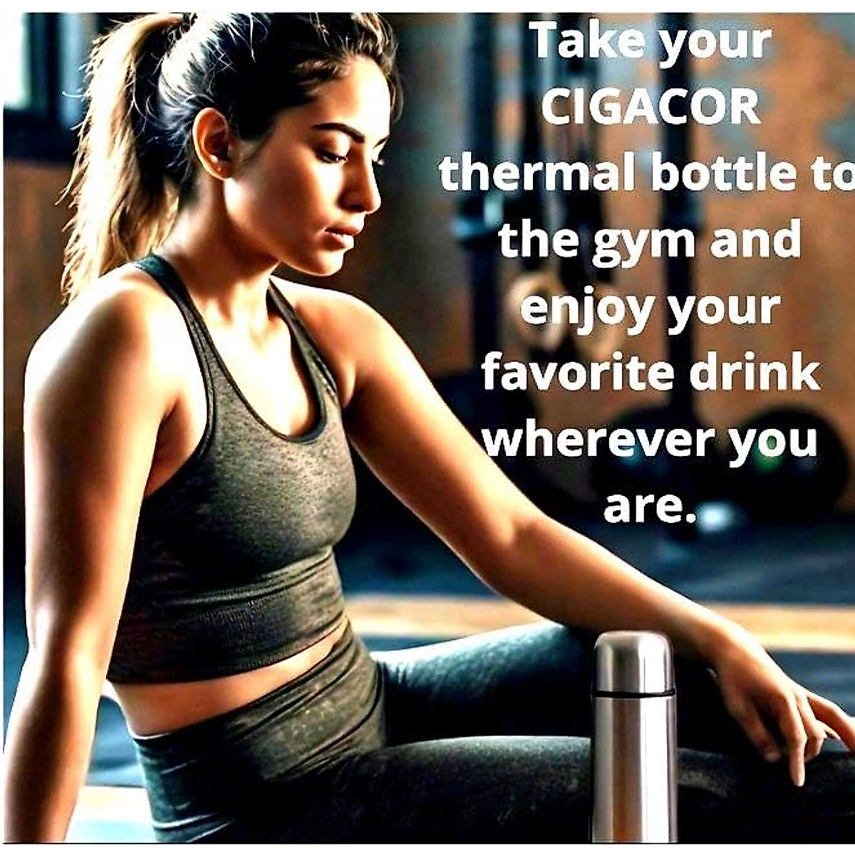 CIGACOR Stainless Steel Thermal Bottle – 17oz Coffee Thermos – Keeps Drinks Hot for 12H / Cold for 24H – Leakproof Lid – Compact & Portable for Car, Office, Gym & Travel – Double Wall Insulated