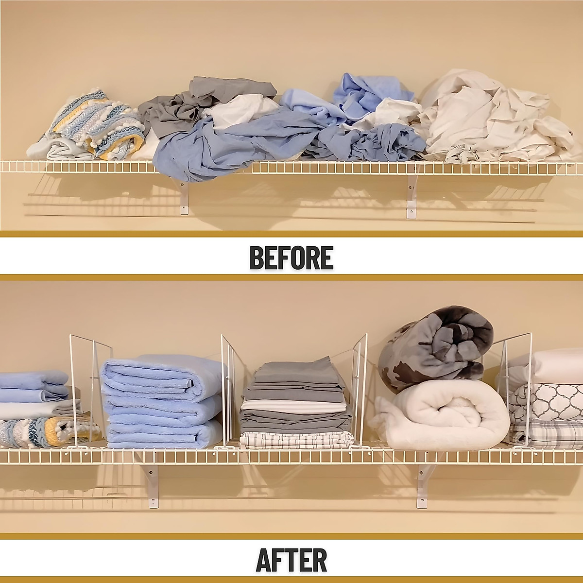 Evelots 8 Pack Wire Shelf Dividers for Closet/Office/Pantry/Garage-New & Improved-Vertical Storage/Organization-Easy No Tool Install-Plastic Coated Steel