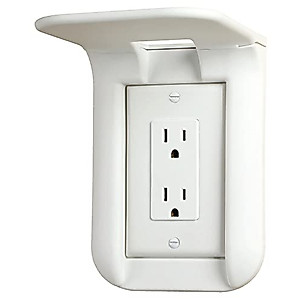 Outlet Shelf, Alexa Shelf – Wall Outlet Shelf Space Saving Charging Station - Wall Outlet Organizer - Easy to Install Plug Shelf - Can Hold Device Up to 10lbs