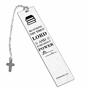 Bookmark for Bible - Christian Religious Gifts for Men, Women, Kids as Gifts for Christian with Cross Pendants-(Ephesians 6:10)