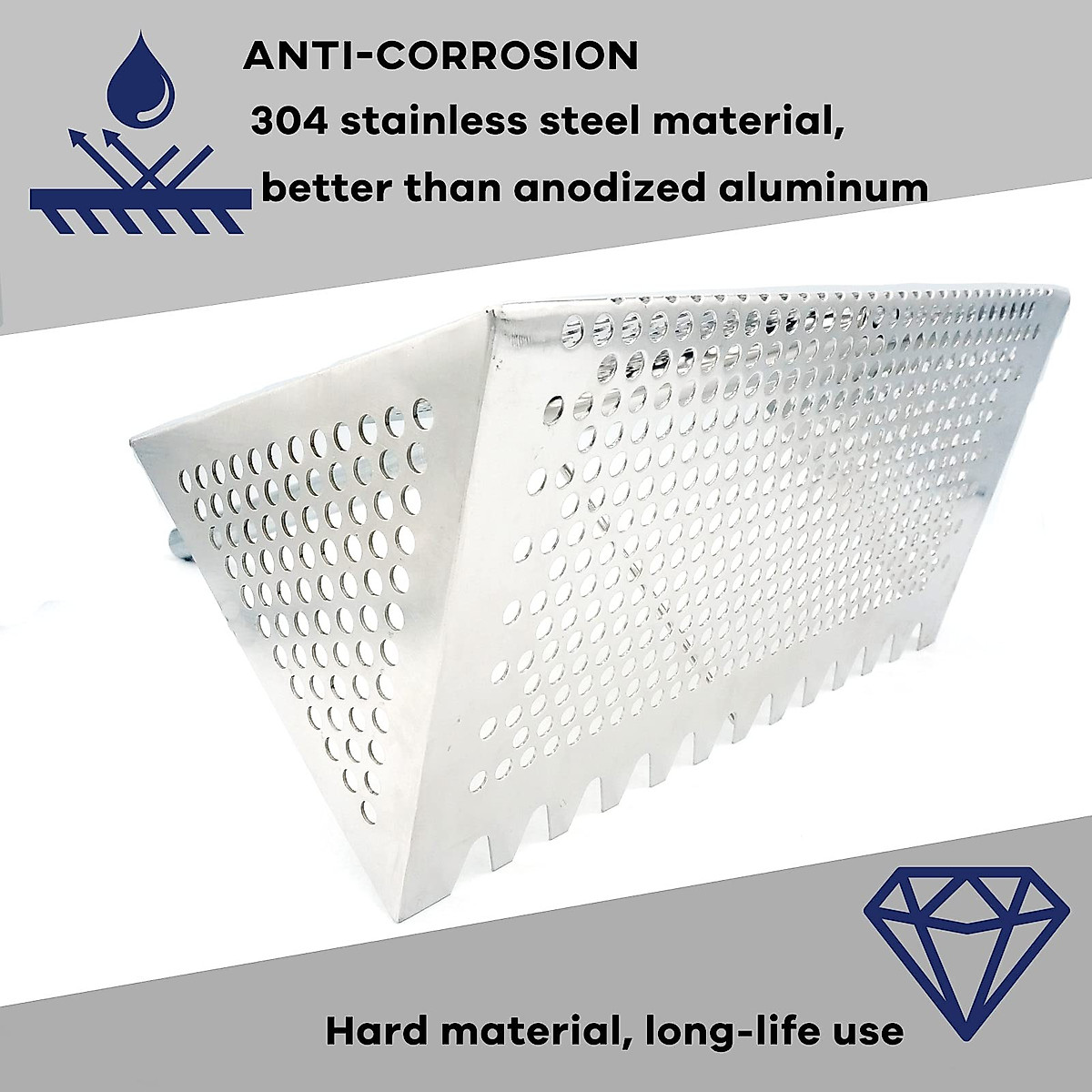 Sand Fleas Rake, Stainless Steel Sand Sifter, Detachable 47 Inches Long Handle, 15.7 Inches Width Basket, Sand Crab Catcher with Sharp Teeth,Collapsible Sand Fleas Catcher for Travelling.