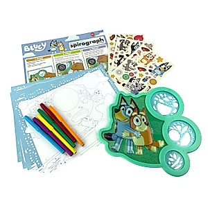 Spirograph Cyclex Set Bluey – Drawing Kit, Arts and Crafts, Bluey Toys, Art Supplies, Stickers for Kids, Bluey Stickers, Spiral Art, Markers, Stickers, Design Sheet Included, Ages 5+