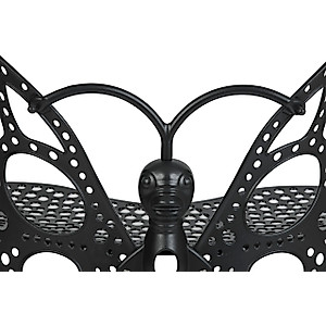 Flowerhouse FHBFB06 Butterfly Bench Patio Furniture & Accessories, Black