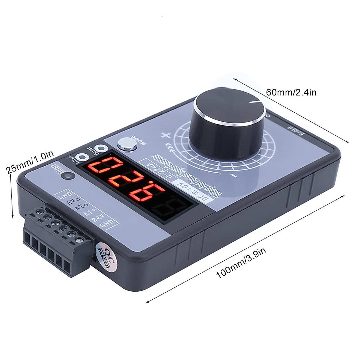 Current Voltage Generator, Function Generator, Voltage Generator, DC 0?10V 0/0?22mA Supply Interface Analog Simulator, Adjustable 4-Digit Display, for PLC Panel Debugging, Device