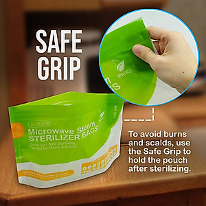 JJ CARE Microwave Bottle Sterilizer Bags [5 Count/Box - Pack of 4] - Travel Sterilizing Bags for Baby Bottles, Breast Pump, Bottle Parts, Pacifiers, Nipples, Soothers & Teethers