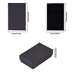 BENECREAT 24 Pack Kraft Square Cardboard Jewelry Boxes Necklace Ring Earring Kraft Box for Jewelry, Wedding Party Favor, Gift Packaging, 2x3.2x1, Black