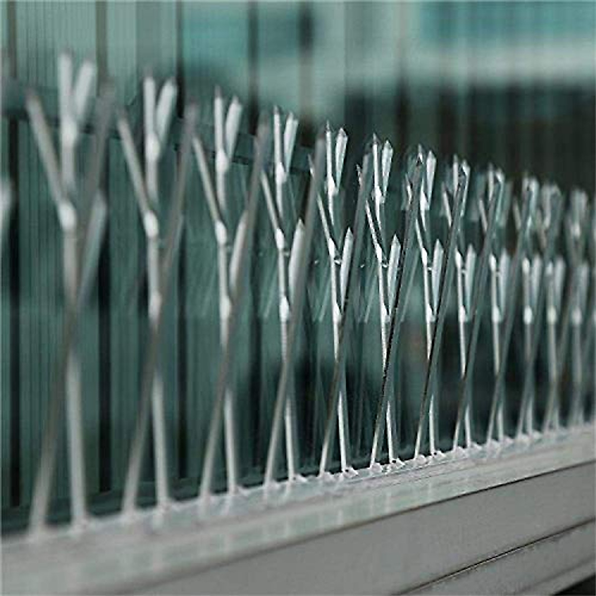 Aspectek Plastic Polycarbonate Bird Spikes Kit with Adhesive Glue, Covers 10 Feet