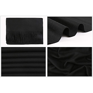 RIIQIICHY Scarfs for Women Winter Black Pashmina Shawls and Wraps for Evening Dresses Warm Large Scarves Wedding Shawl
