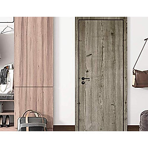 Redodeco Ash Grey Wood Grain Adhesive Paper Counter Top Vinyl Furniture Cabinets Wardrobe Shelf Liner Wallpaper Sticker Decal,12inch X 79inch