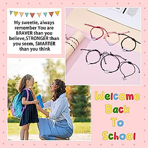 Back To School Gifts, First Day Of School Bracelet, Back To School Gifts For Kids 1/2/3/4 Grade, Mommy And Me Bracelets Gift, First Day Of Kindergarten, Kindergarten Bracelet Mommy And Me( Pink Heart)