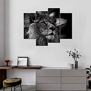 Black and White Lion Head Portrait Wall Art Painting Pictures Print On Canvas Animal The Picture for Home Modern Decoration