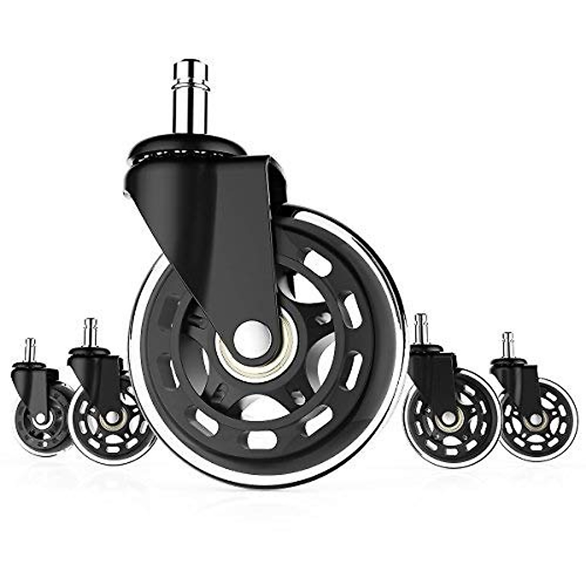 Luv America Replacement Office Computer Desk Chair Wheels or Casters for Hard Floors or Carpet | Highest Load Capacity | Comfortable Gliding | Extends Home or Office Chair Life.