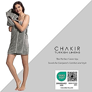 Chakir Turkish Linens | Hotel & Spa Quality 100% Cotton Premium Turkish Towels | Soft & Absorbent (4-Piece Bath Towels, Gray)