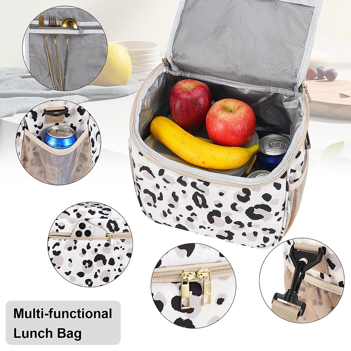MAXTOP Lunch Bag for Women Insulated Lunch Box with Adjustable Shoulder Strap Reusable Lunch Tote Leakproof Thermal Cooler Bag for Work Camping Picnic