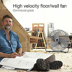 Lasko 20″ High Velocity QuickMount, Easily Converts from a Floor Wall Fan, Silver 2265QM