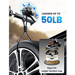 eSamcore for Magsafe Car Mount, Car Cell Phone Holder Retractable Car Magnetic Phone Mount for Dashboard/Vent/Windshield, Car Mount Magnet for iPhone 12/13/ 14 Pro Max and Magsafe Case