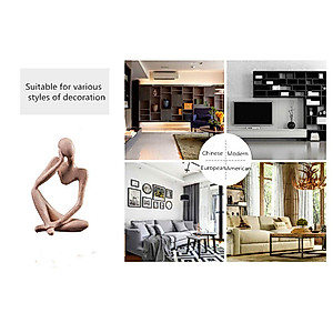 NEWQZ Thinker Figurine Resin Sculpture Statue Collectible Craft Art Handcrafted for Desktop Decor(Smooth)