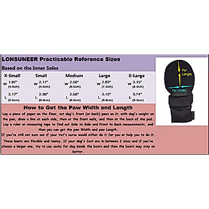 LONSUNEER Dog Boots Breathable Protect Paws Soft Nonslip Soles Set of 4 Size Large Color Red