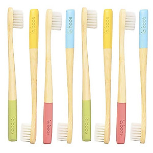 LaBoos Bulk Colorful Kids Bamboo Toothbrushes,Best Nature Manual Travel Toothbrush, New Extra Soft Compact Bristle Gum Toothbrush,Best Toothbrush For Gingivitis And Sensitive teeth (8 PCS)
