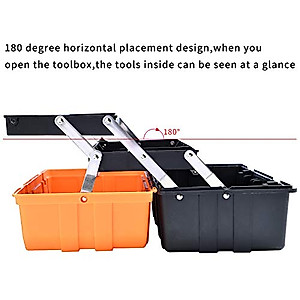 17-Inch Three-Layer Plastic Storage Box Tool Box Sewing Box Organizer, Multipurpose Organizer and Portable Storage Case for Art Craft and Cosmetic (Style B)