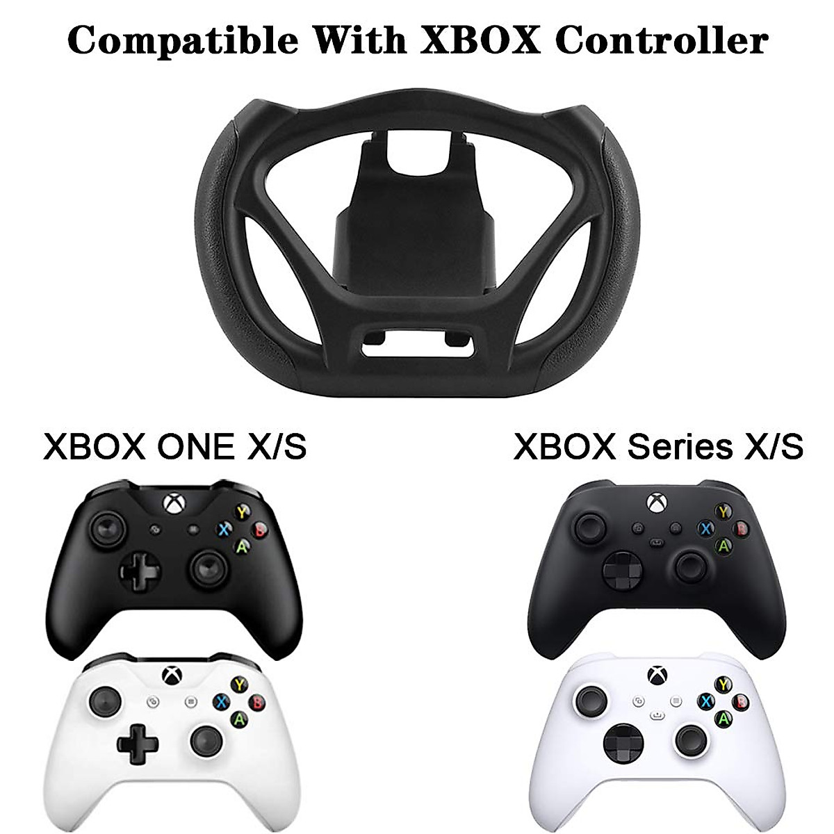 Xbox Series Gaming Racing Wheel, Meagadream Steering Wheel with 4 Table Suction Cup for Microsoft Xbox Series S/X, Xbox One/Xbox One S/Xbox One X Controller (Controller Not Included)