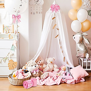 Chuangdi 2 Rolls Baby Ribbon 10 Yards Burlap Wired Ribbon 2.5 Inch Cute Ribbon for Baby Shower Diaper Cake Home Baby Girl Boy Favors Wreaths Bows Crafts Decorations Gift Box Table Decor (Pink)