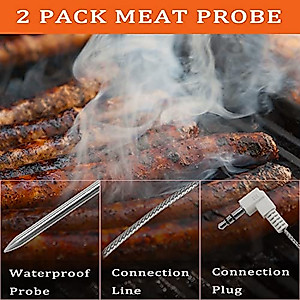 Replacement Meat Probes for Traeger Wood Pellet Grill, 2 Pack High-Temperature BBQ Waterproof Digital Thermostat Probe