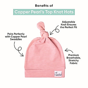 Copper Pearl Baby Beanie Hat Top Knot Stretchy Soft Slugger
